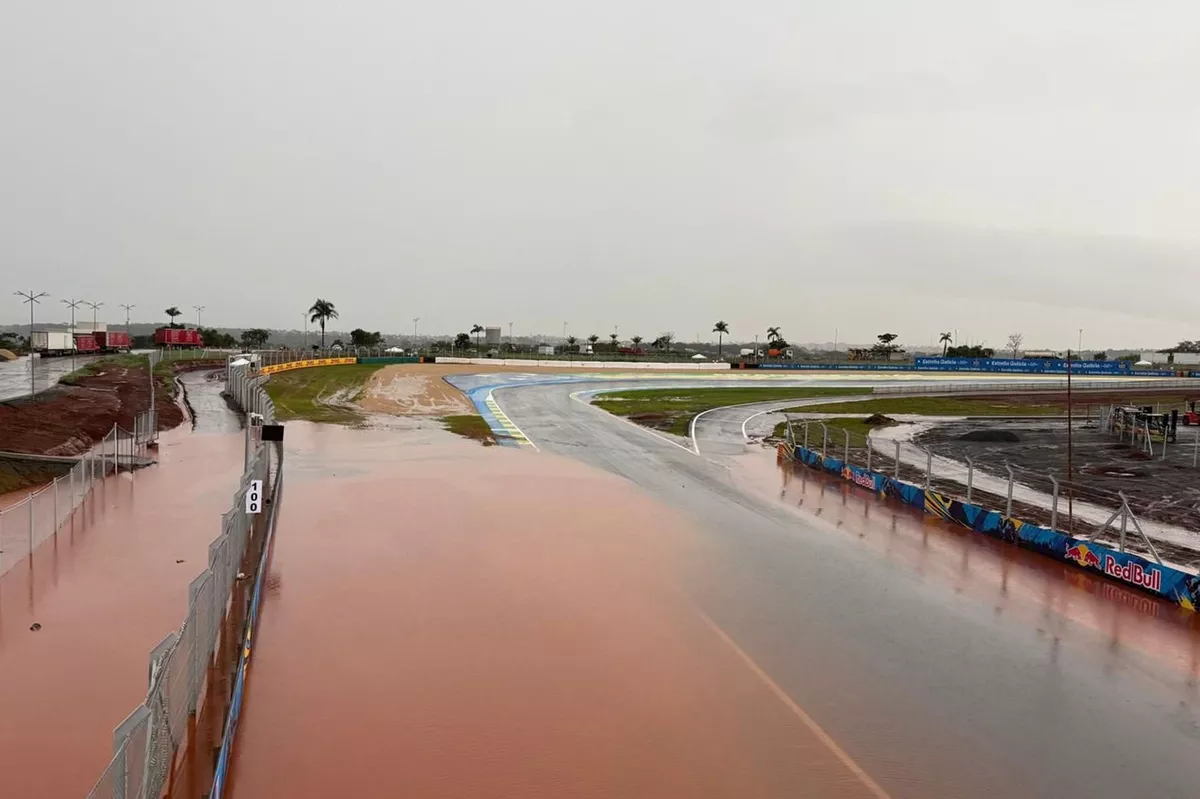 Brazil MotoGP Track Flooded